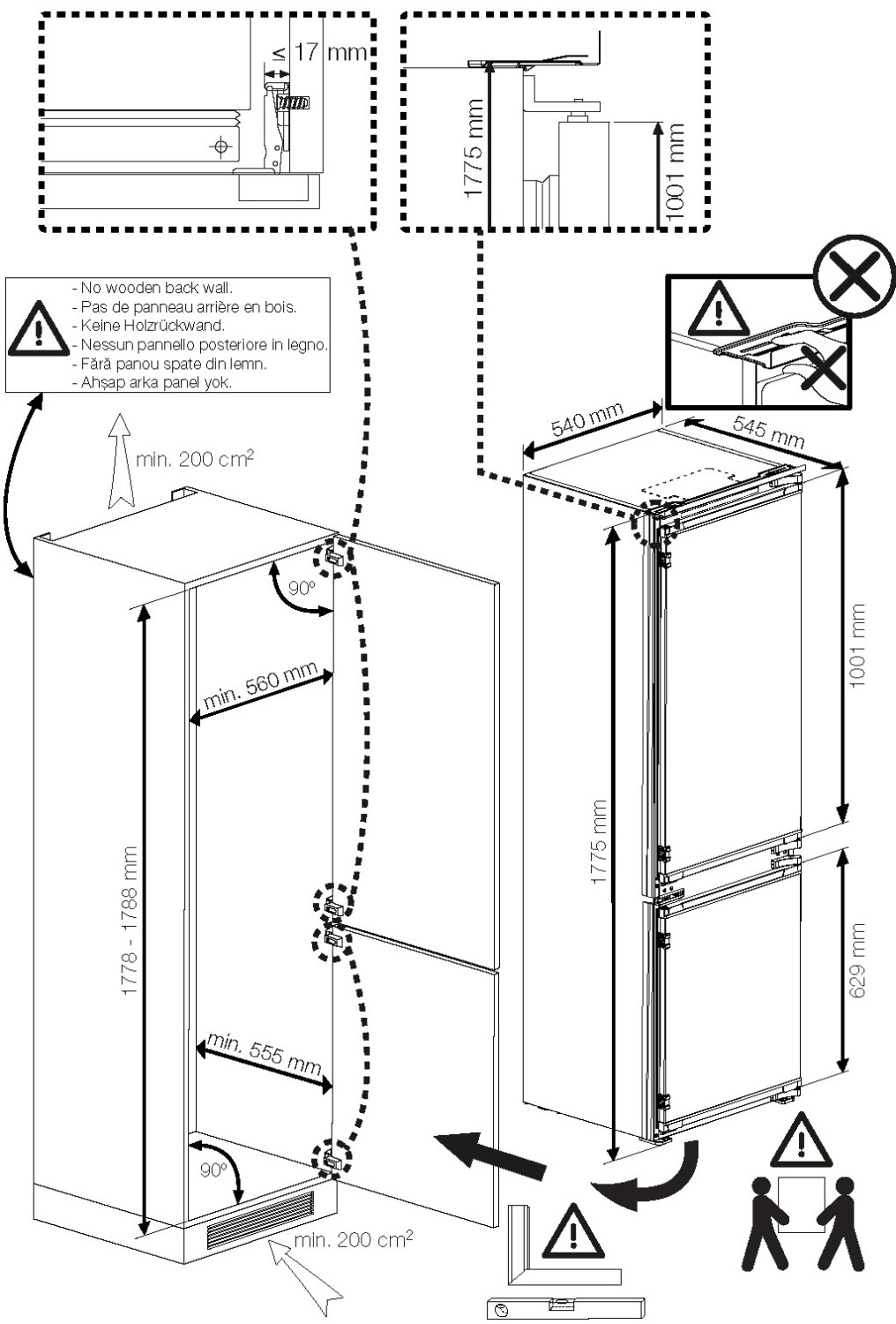 Réfrigérateur / Congélateur encastrable BCNA254E43SN | Beko