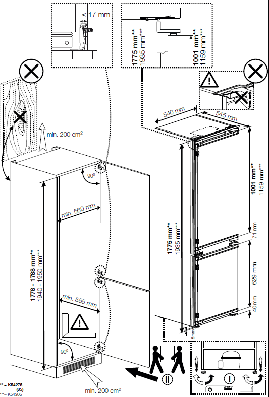 Réfrigérateur / Congélateur encastrable BCNA275E5SN | Beko