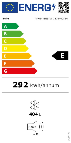 Congélateur RFNE448E35W | Beko